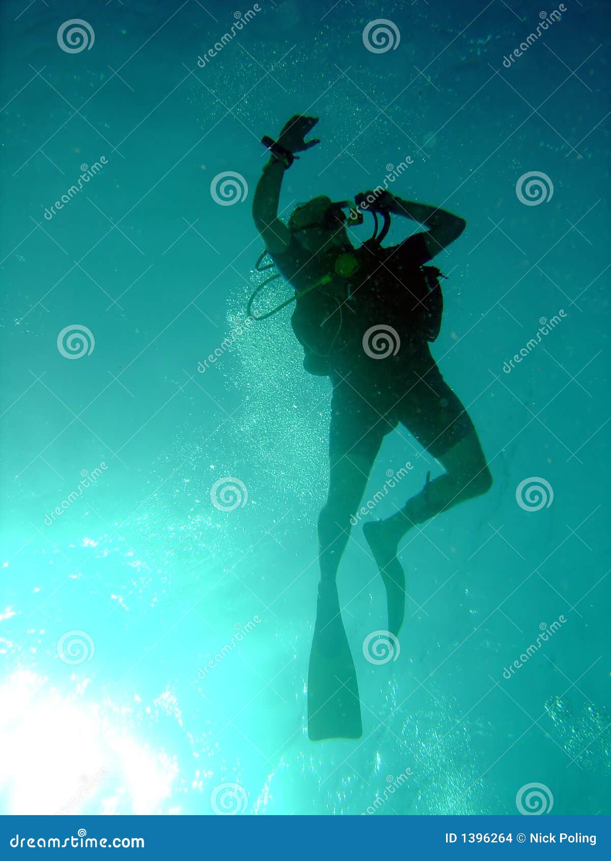 Diver ascends stock photo. Image of adventure, explore - 1396264