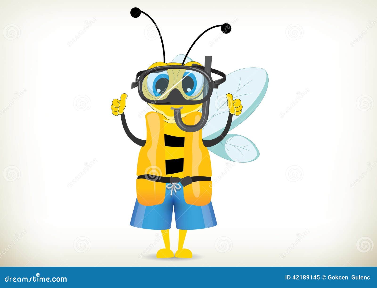 Diver Bee stock vector. Illustration of painting, diving - 42189145
