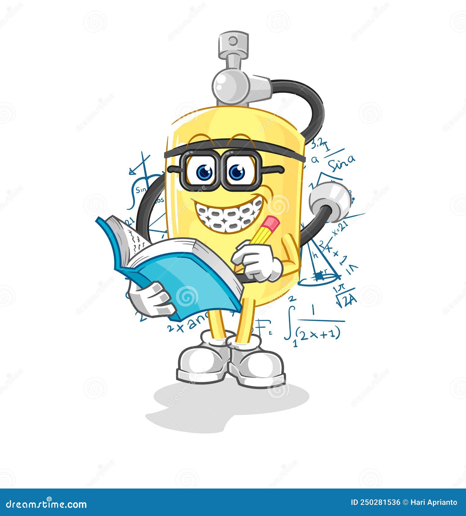 Diver Cylinder Hold Surrender Flag Mascot. Cartoon Vector ...