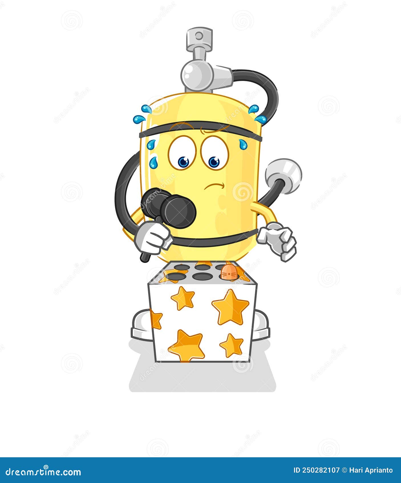 Diver Cylinder Play Whack a Mole Mascot. Cartoon Vector Stock ...