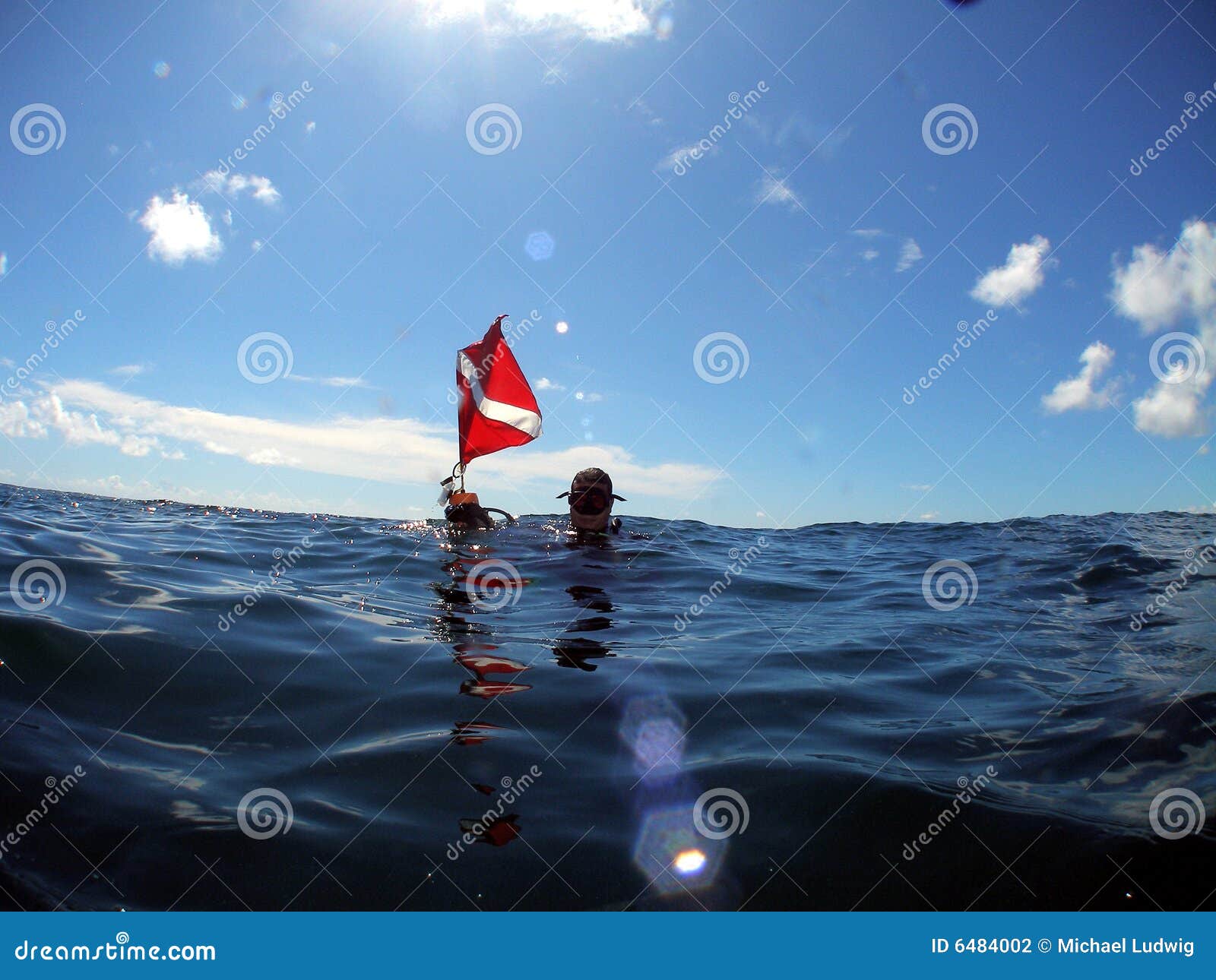 Diver with dive flag stock photo. Image of bahamas, colourful - 6484002