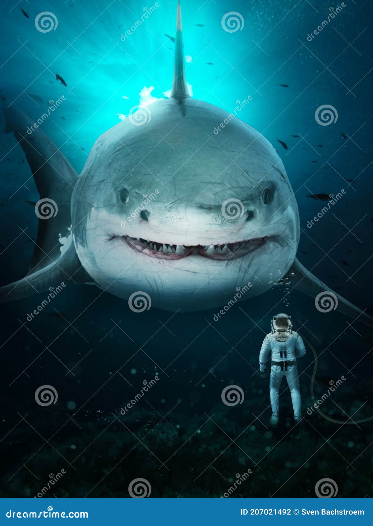 Megalodon Dinosaur - 3D Render Royalty-Free Stock Photography ...