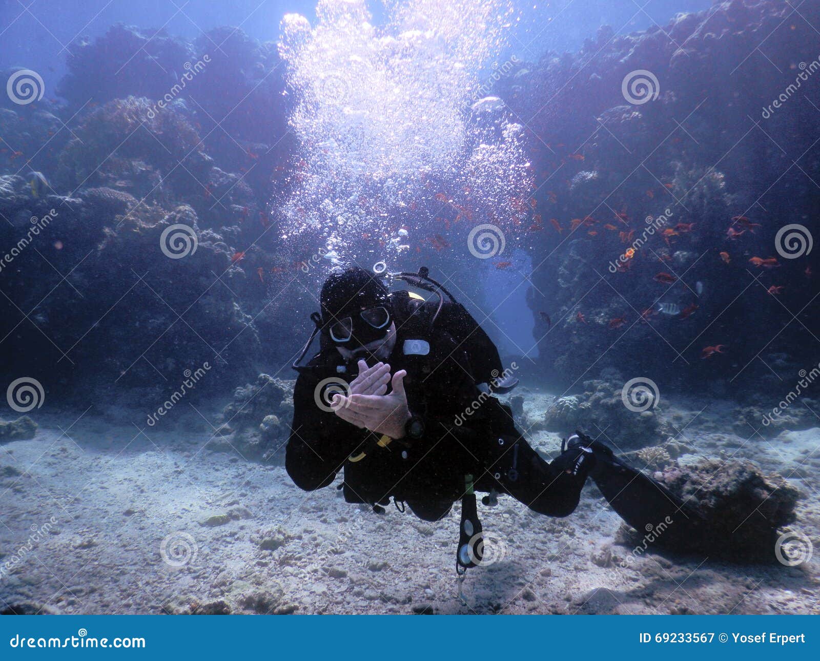 Diver Gesture Left Half Air Stock Image - Image of left, scuba: 69233567