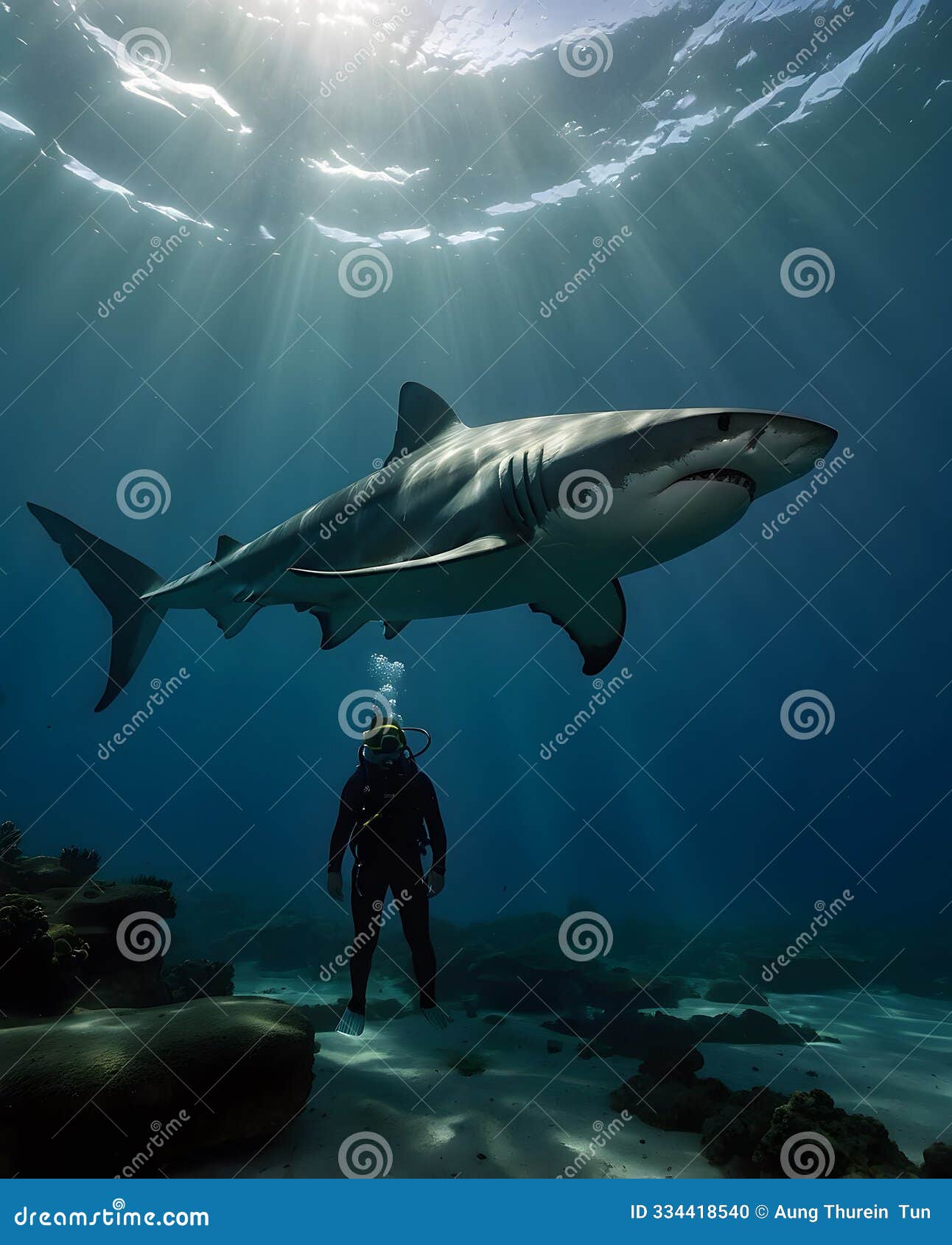 Giant Shark Attacking A City During Chaotic Battle Scene With Ships And ...