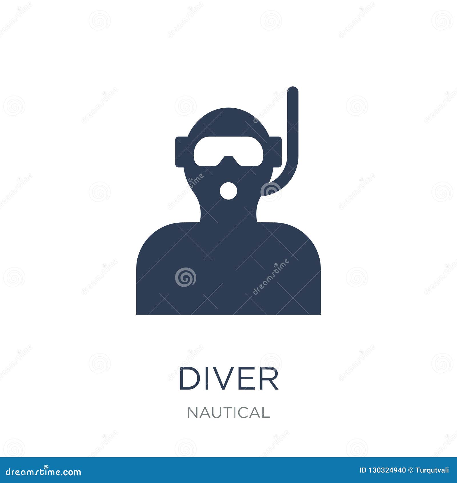 Diver Icon. Trendy Flat Vector Diver Icon on White Background Fr Stock ...