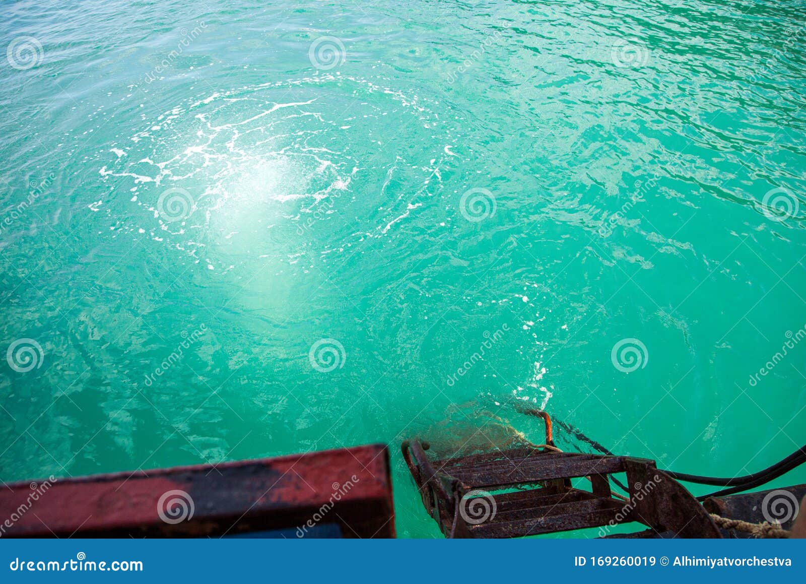 Diver Plunged into Sea from a Boat Stock Image - Image of heavy ...