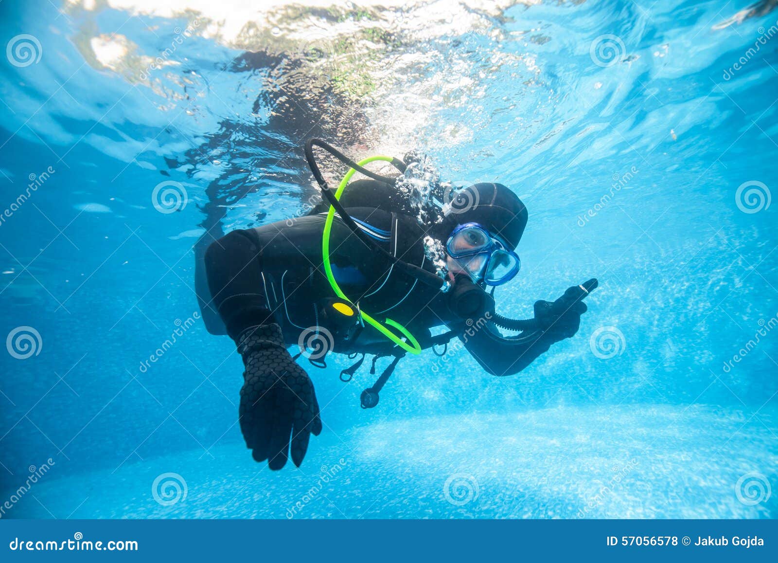 Diver in pool stock photo. Image of equipment, activity - 57056578