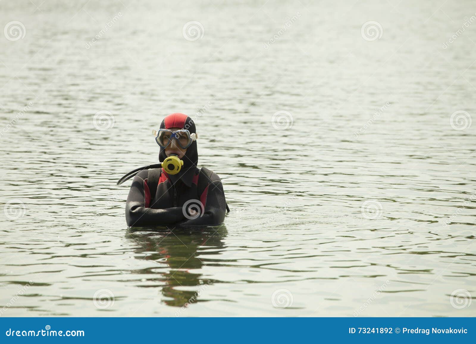 Diver on the river stock photo. Image of frost, underwater - 73241892