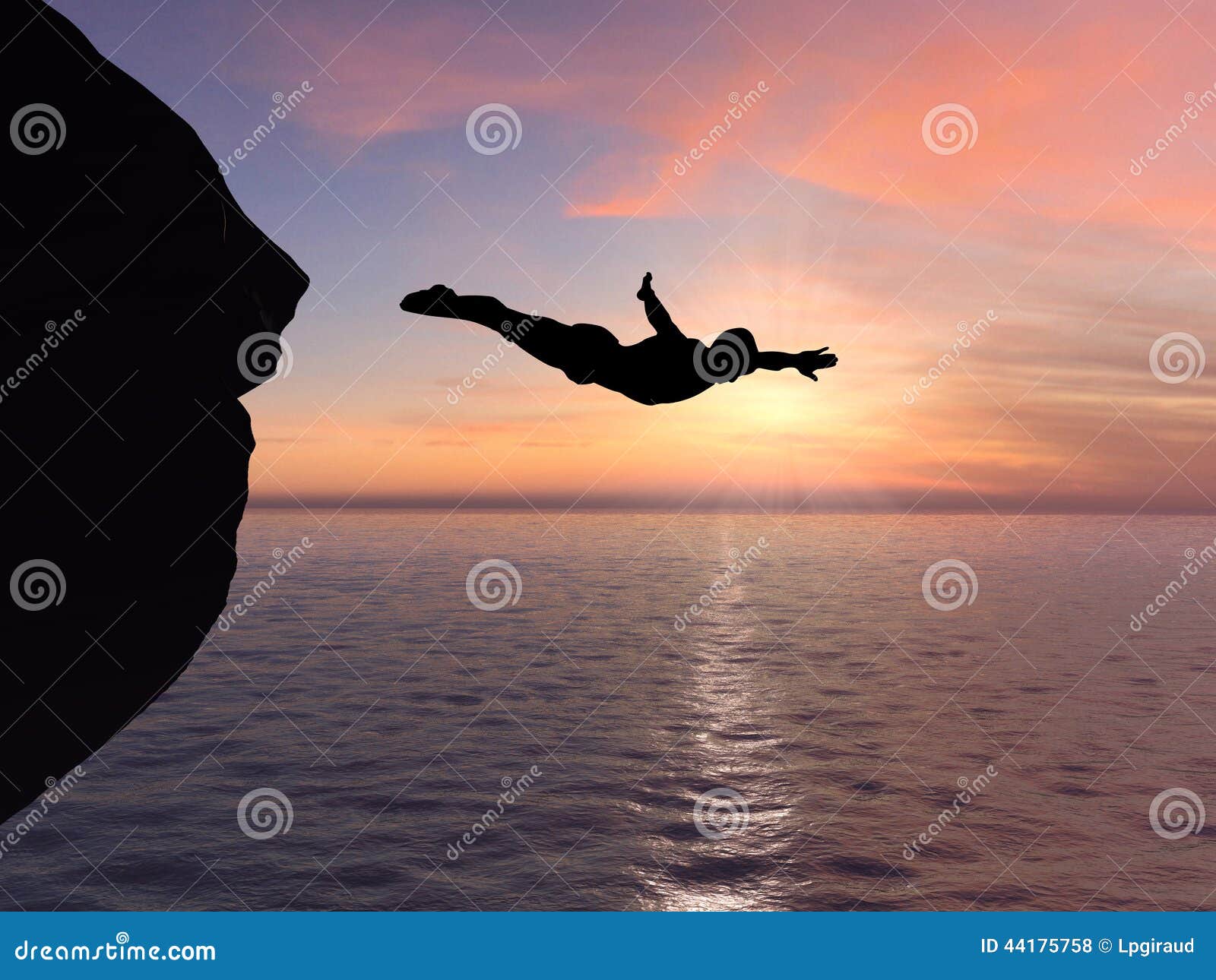 Diver And Sunset Stock Photography | CartoonDealer.com #44175758