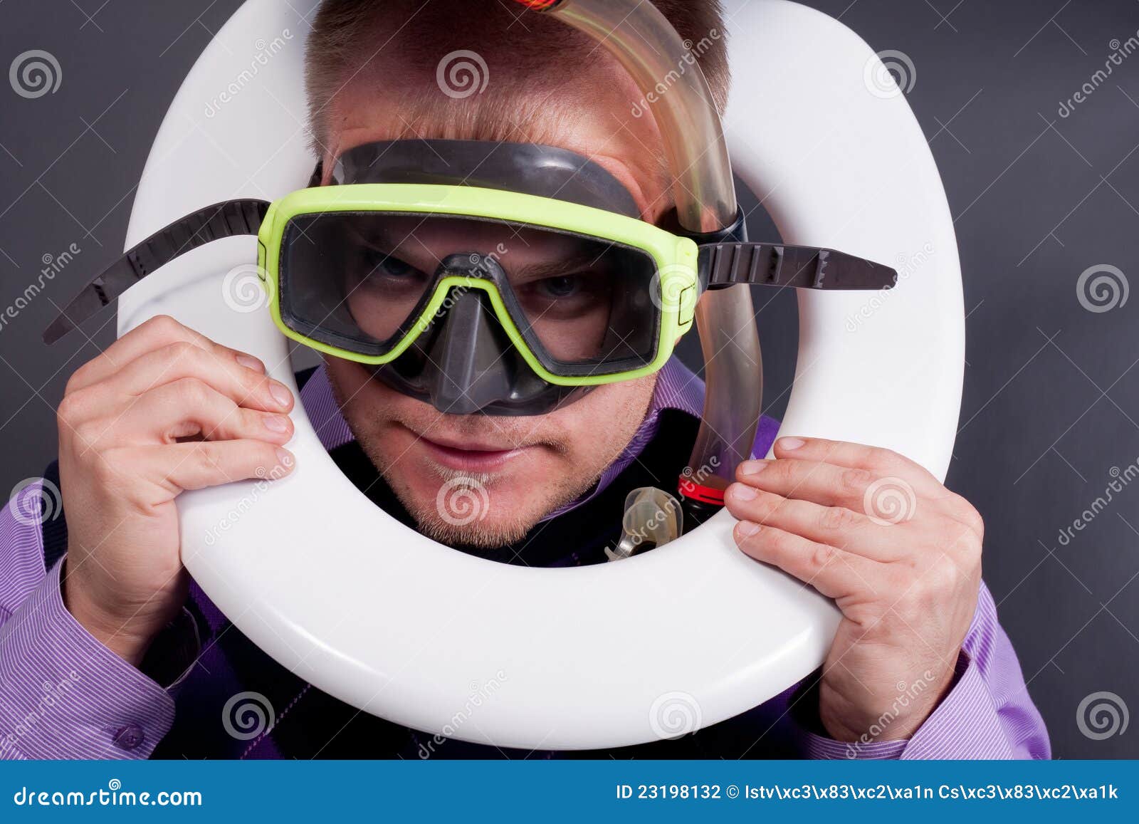 Diver in toilet stock photo. Image of goggles, flush - 23198132