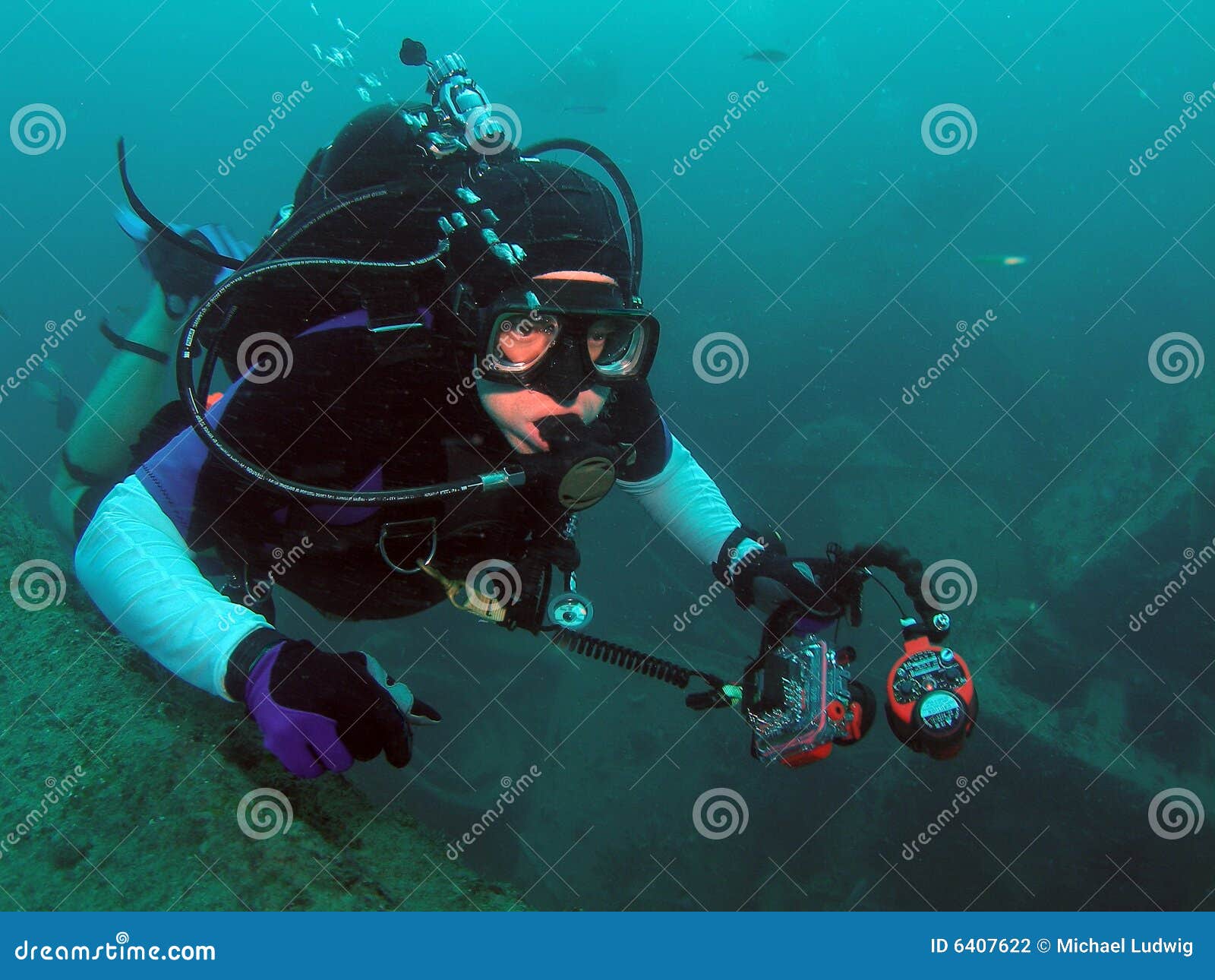 Diver and Underwater Camera Stock Photo - Image of explore, discover ...
