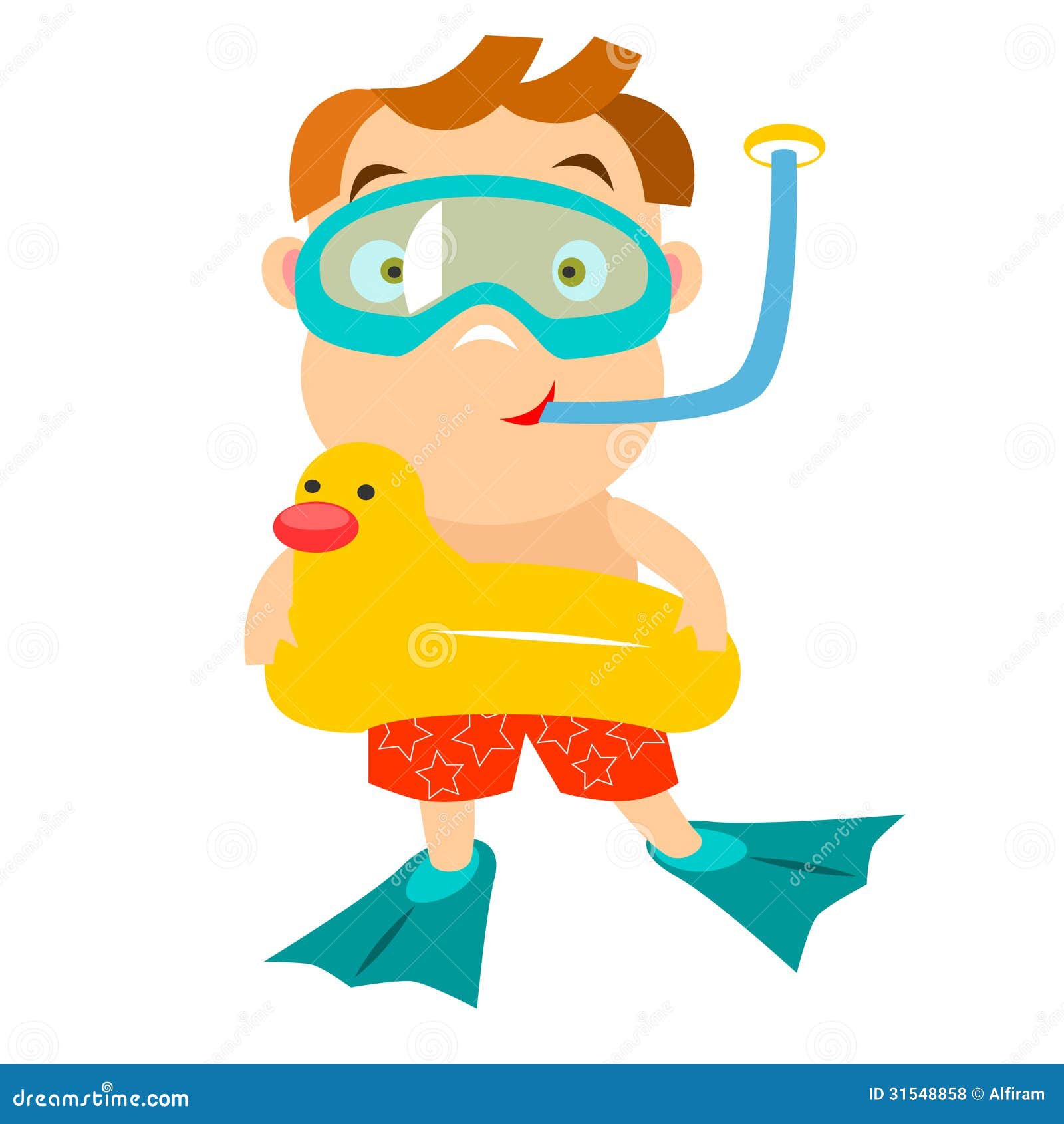 Diver stock vector. Illustration of isolated, cute, child - 31548858