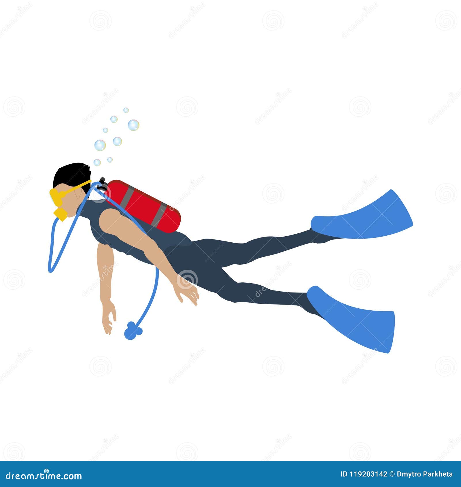Diver vector illustration stock vector. Illustration of travel - 119203142