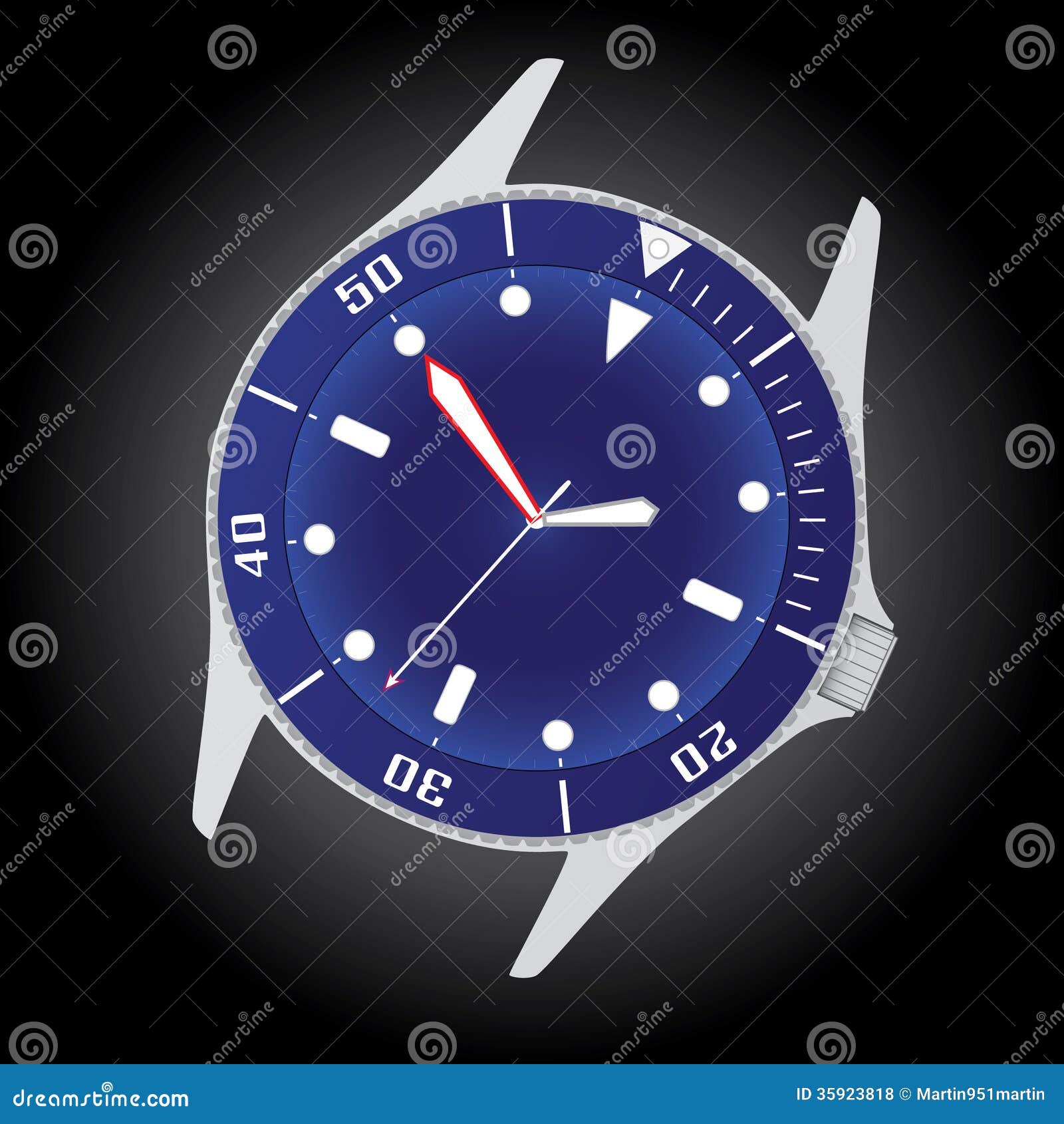 Diver Watch Case and Dial Eps10 Stock Vector - Illustration of hour ...