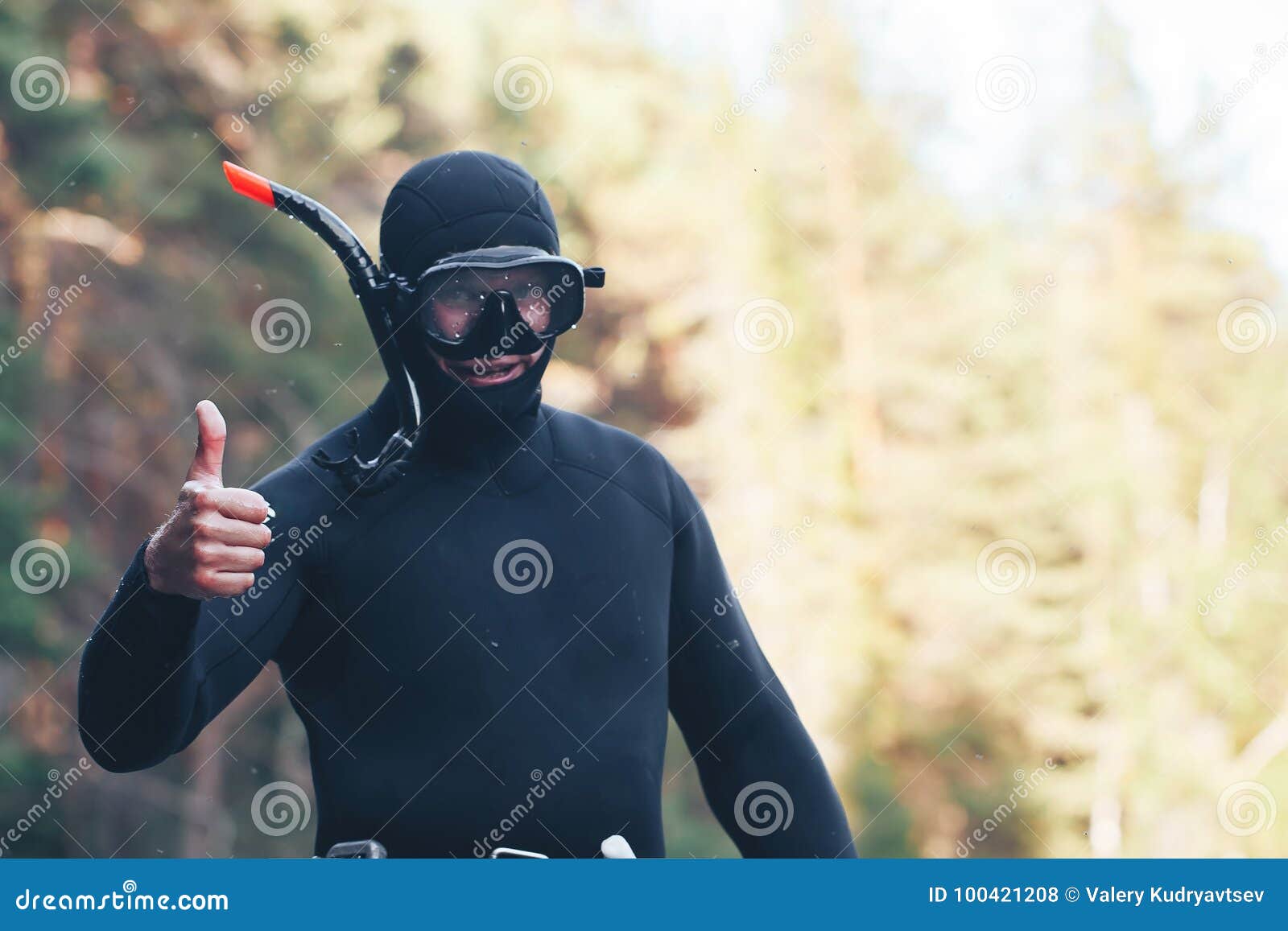 Diver with Thumbs Up Gesture Stock Photo - Image of facilities, fishing ...