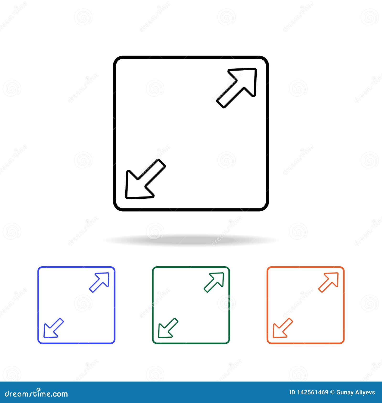 Divergent Arrows in a Square Icon. Elements of Simple Web Icon in Multi ...