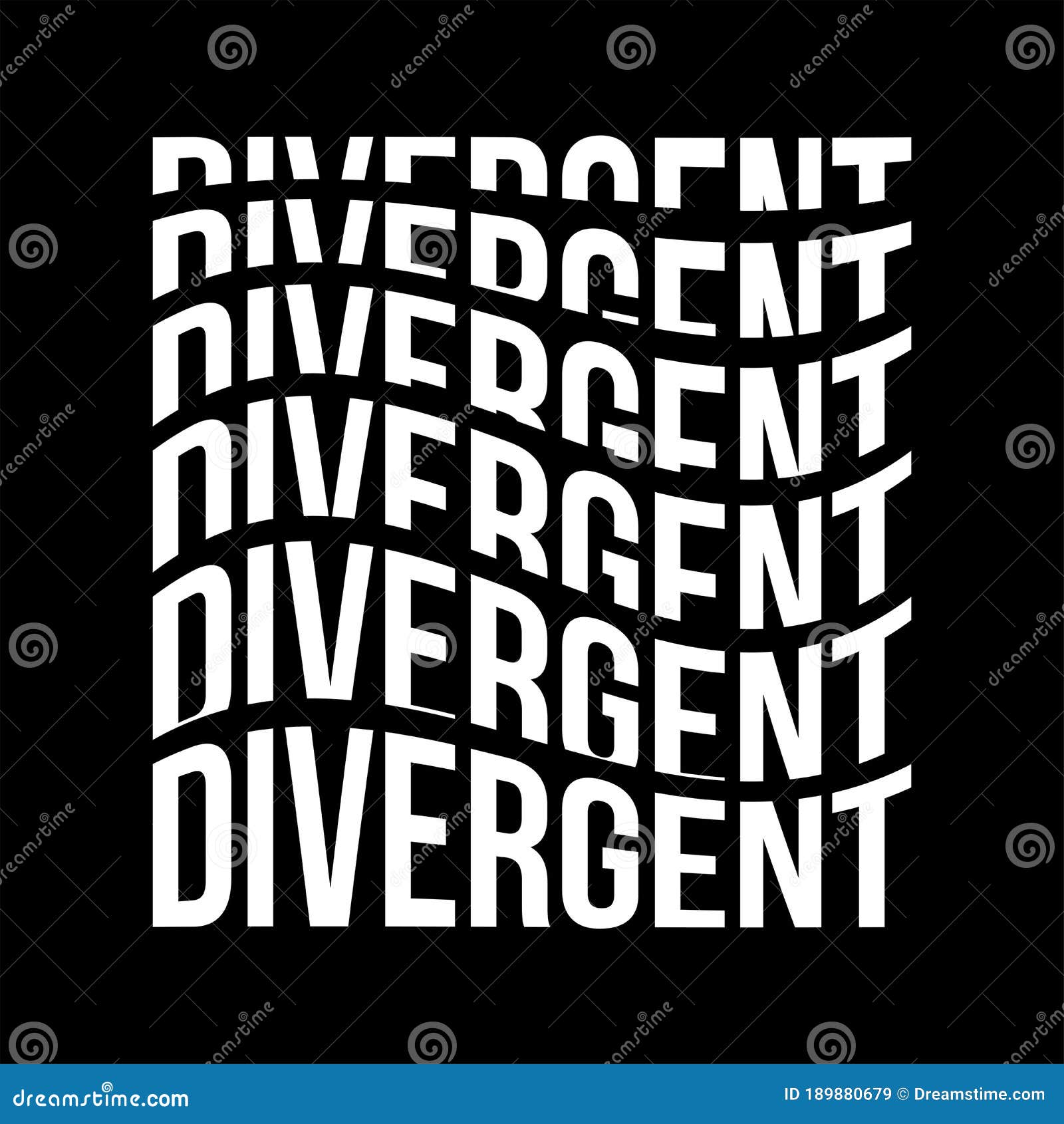 Divergent Text with Warp Effect Stock Vector - Illustration of design ...