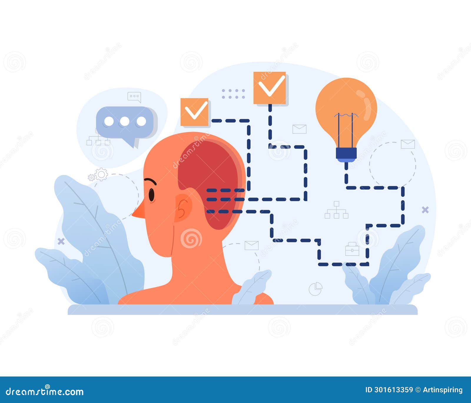 Divergent Thinking Concept. Flat Vector Illustration Stock Vector ...