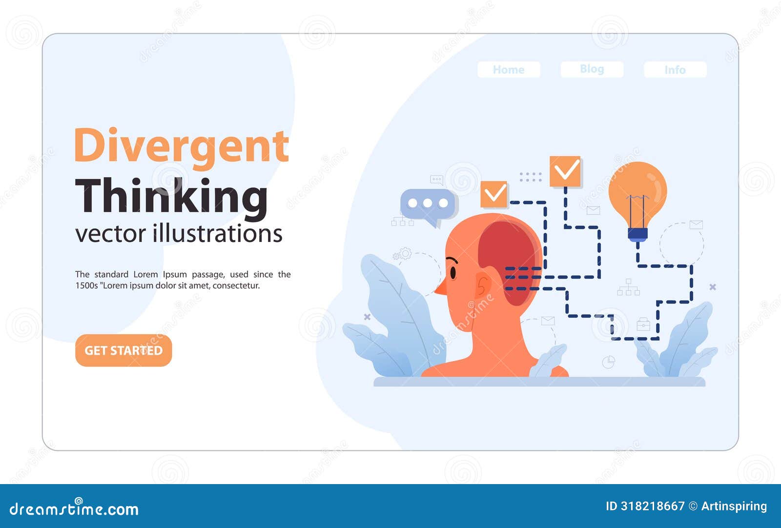Divergent Thinking Concept. Flat Vector | CartoonDealer.com #318218667
