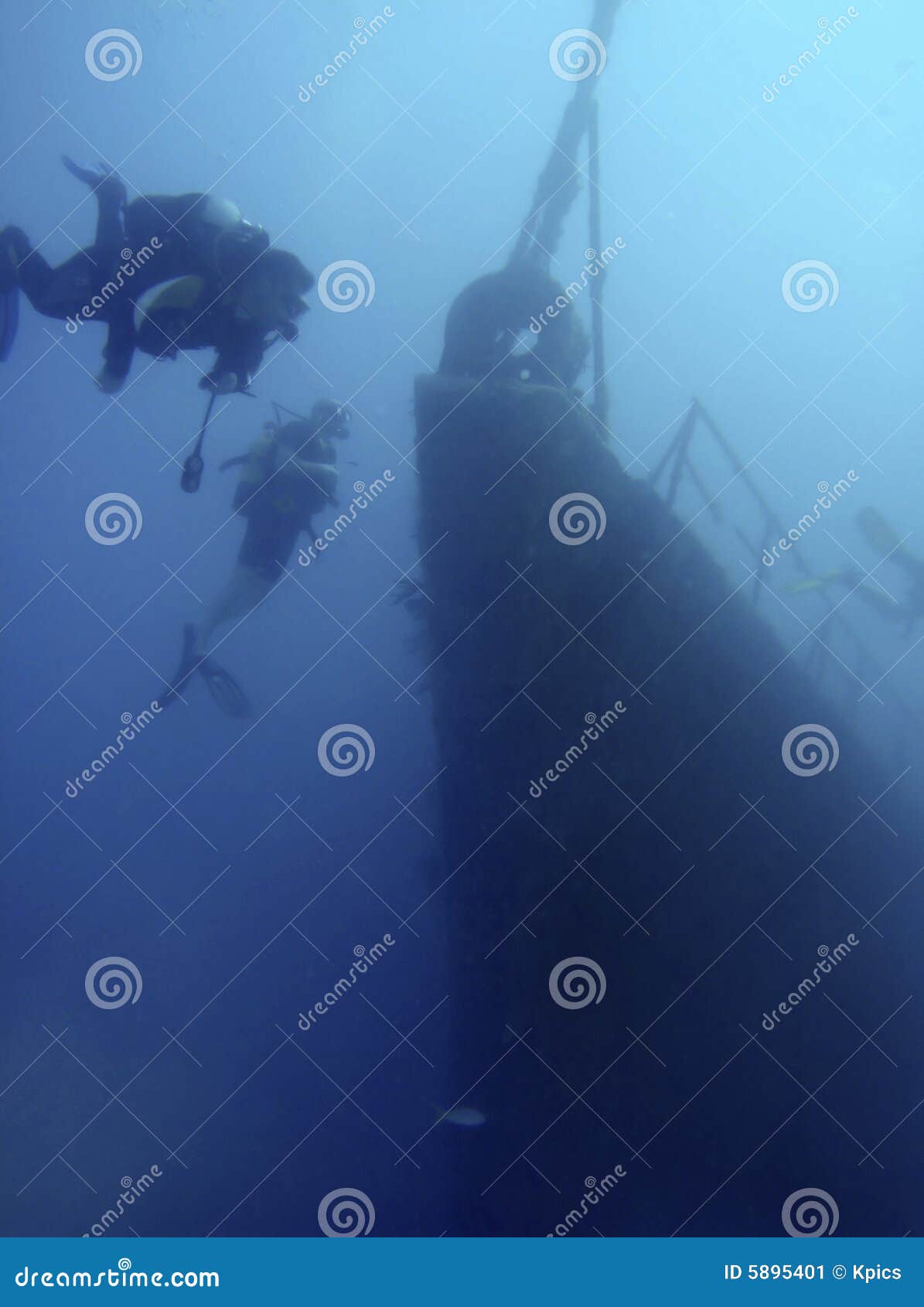Divers at the bow stock image. Image of scuba, sunk, float - 5895401