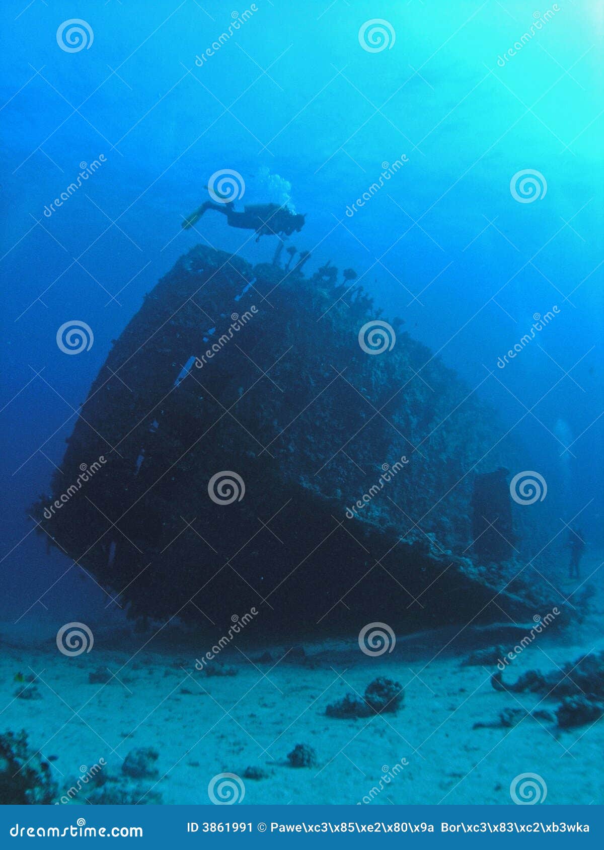 Carnatic Wreck Front Underwater Red Sea Dive Stock Photo ...
