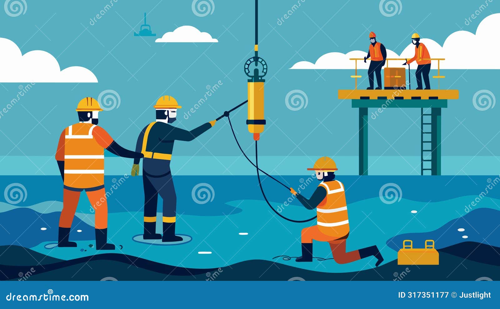 Offshore Oil Rig Drilling Platform At Sunset. Oil And Gas Platforms ...