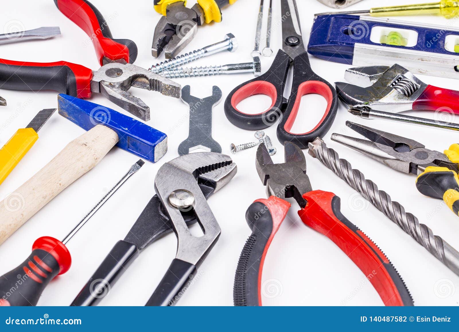 Divers Type D'outils Sur Le Fond Blanc Photo stock - Image of bois ...