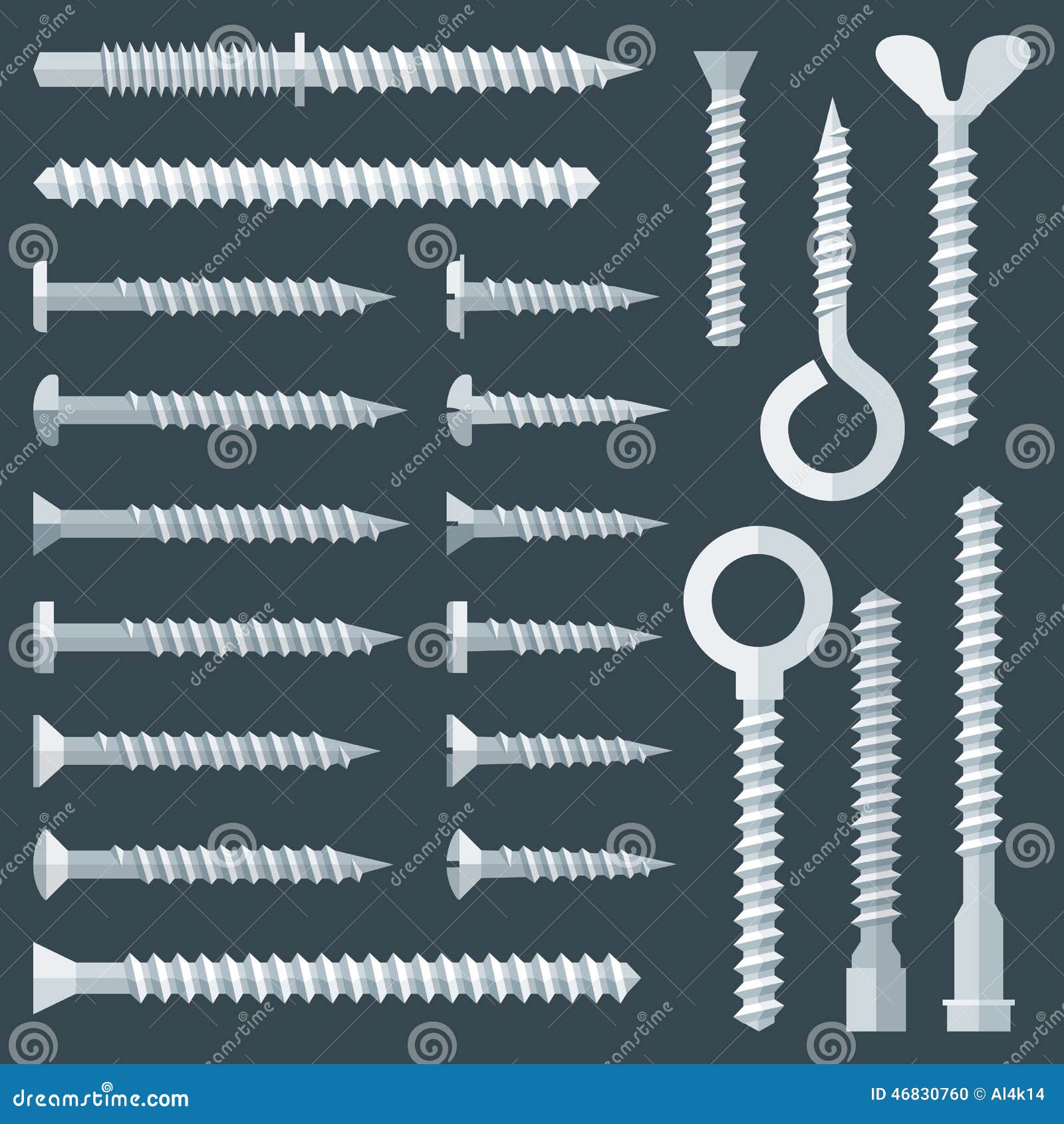Divers Types Plats Ensemble De Vis Illustration de Vecteur ...