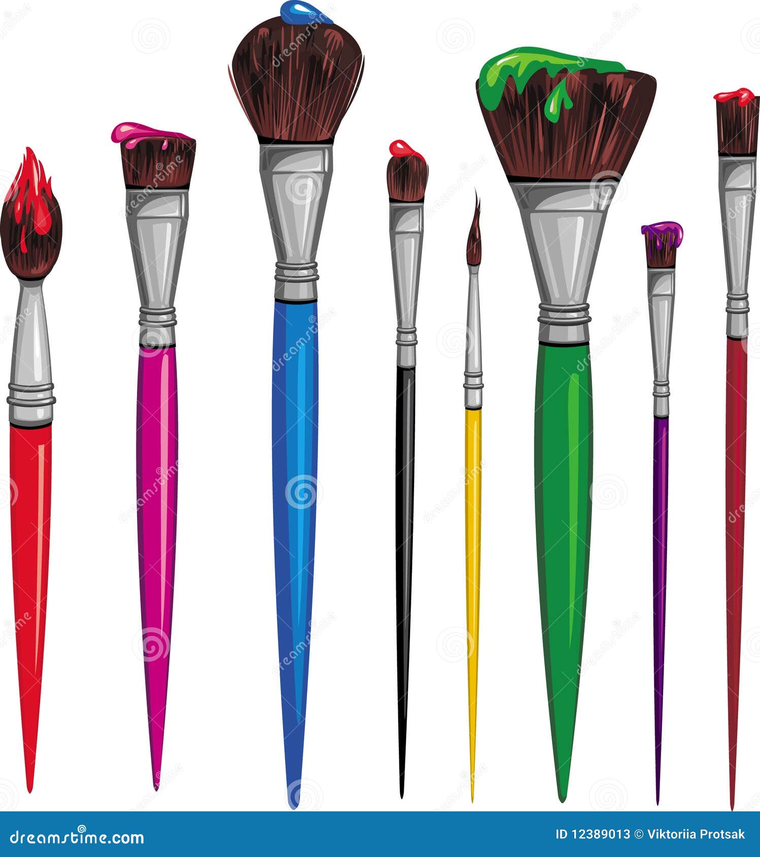 Diversa brocha ilustración del vector. Ilustración de color - 12389013