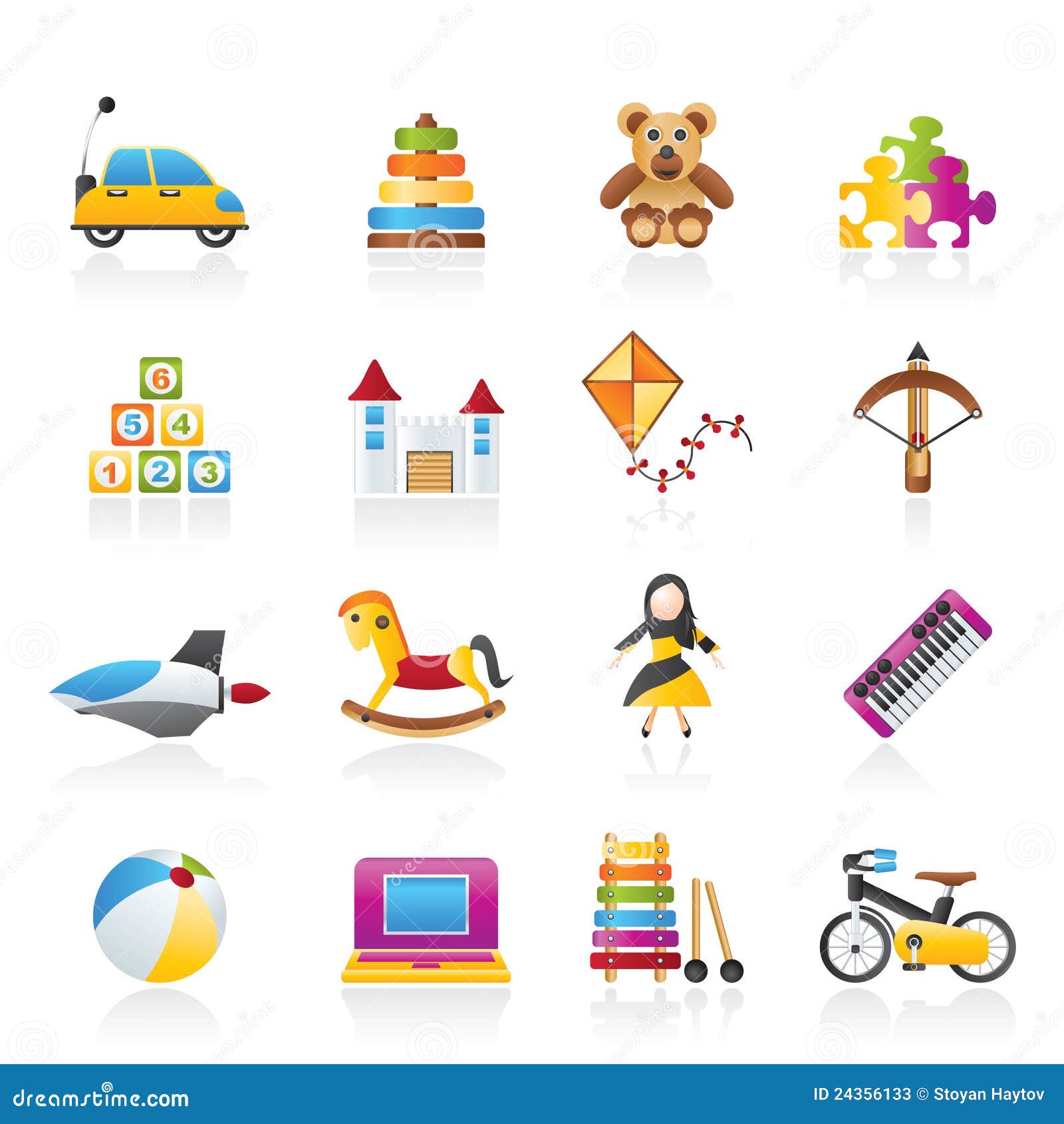 Diversa Clase De Iconos De Los Juguetes Ilustración del Vector ...
