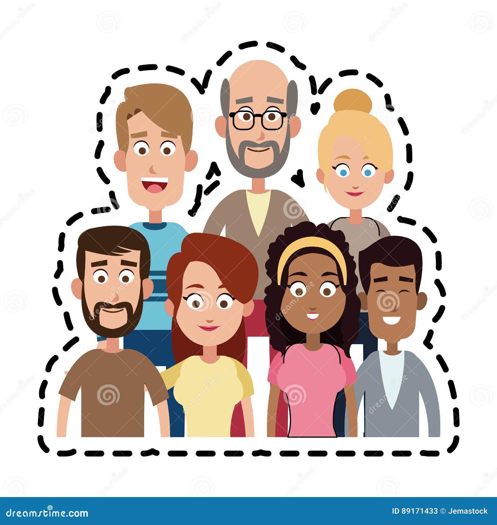 Diversa Imagen De Mirada Del Icono De La Gente Stock de ilustración ...