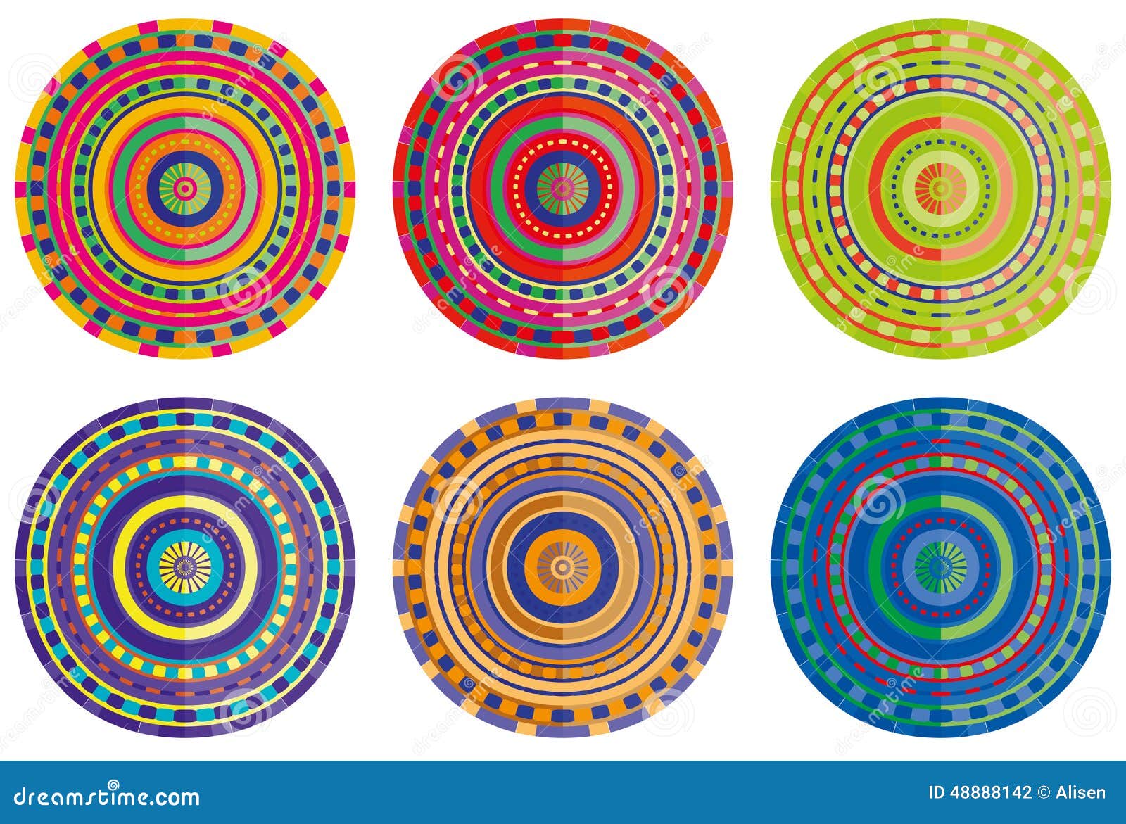 Diversa Mandala De Los Círculos Ilustración del Vector - Ilustración de ...