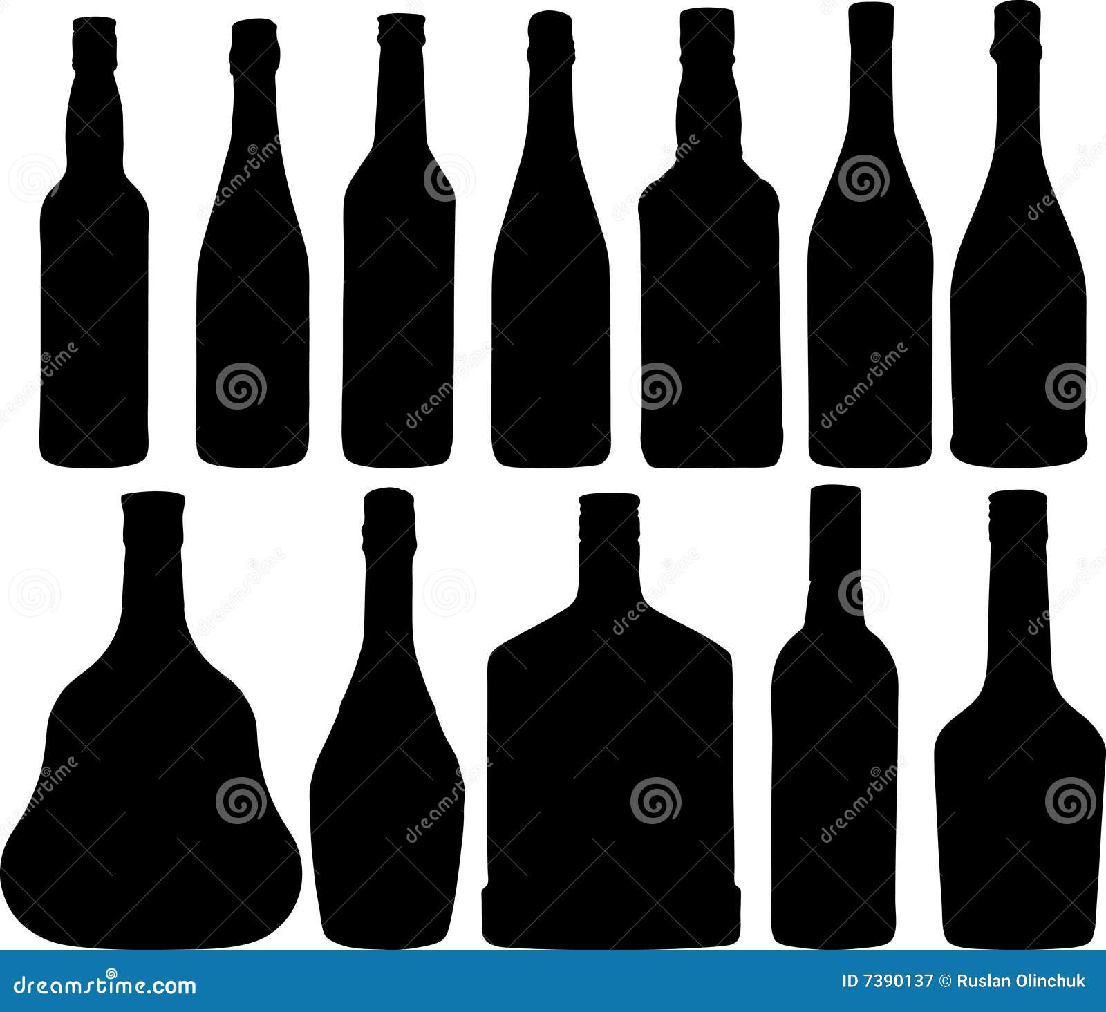 Diversas botellas ilustración del vector. Ilustración de hoja - 7390137