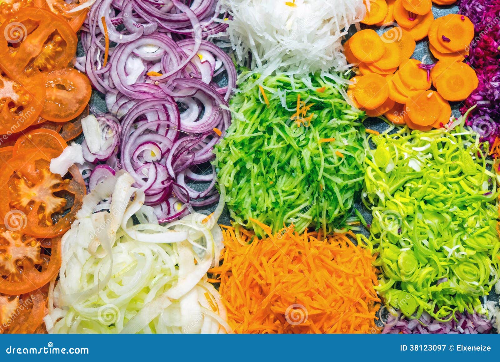 Diversas Clases De Ensalada Rallada Imagen de archivo - Imagen de dieta ...