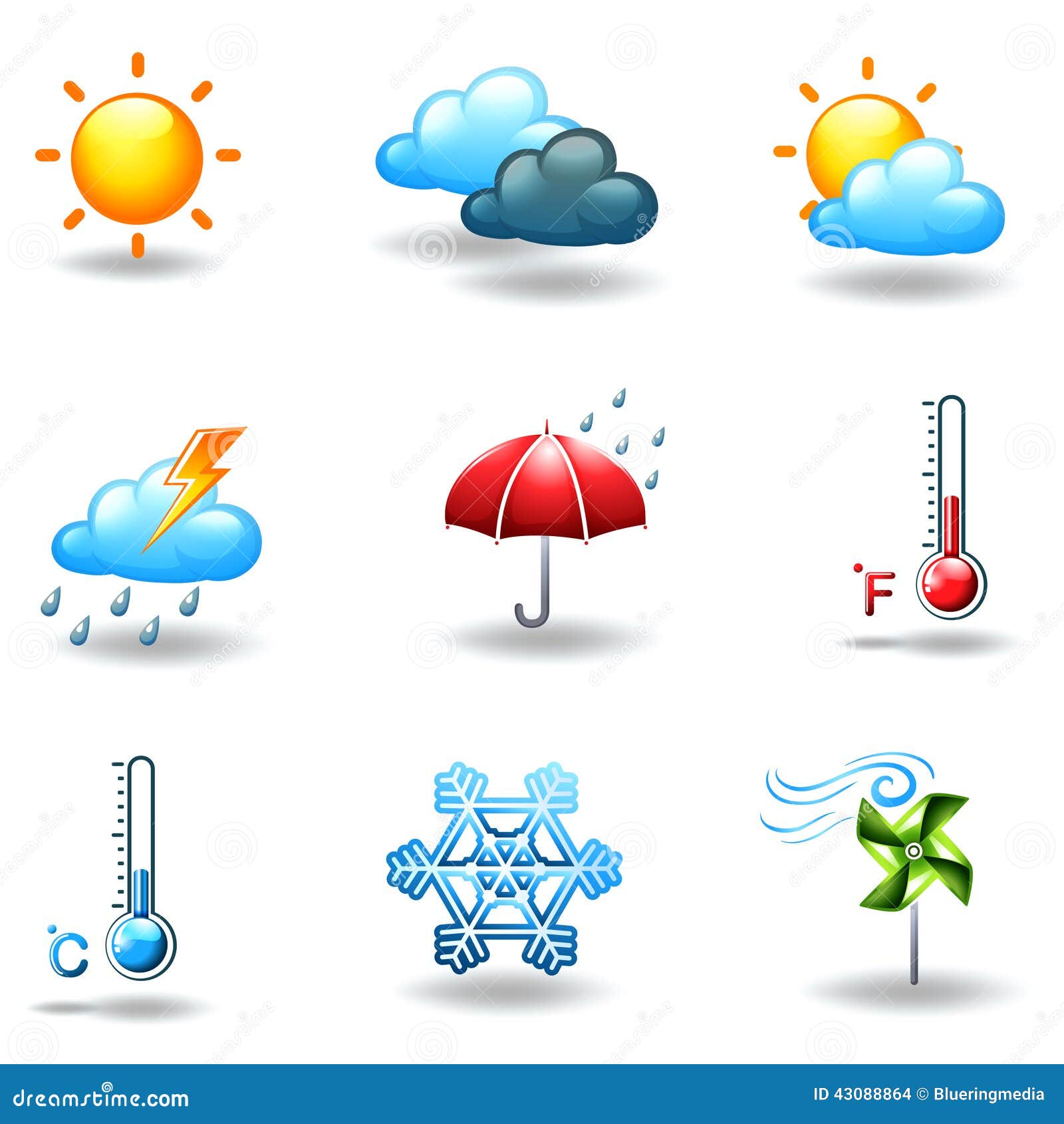 Diversas Condiciones Atmosféricas Ilustración del Vector - Ilustración ...