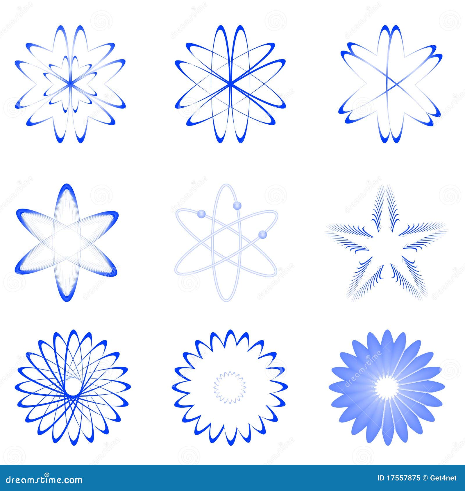 Diversas Dimensiones De Una Variable Del átomo Ilustración del Vector ...