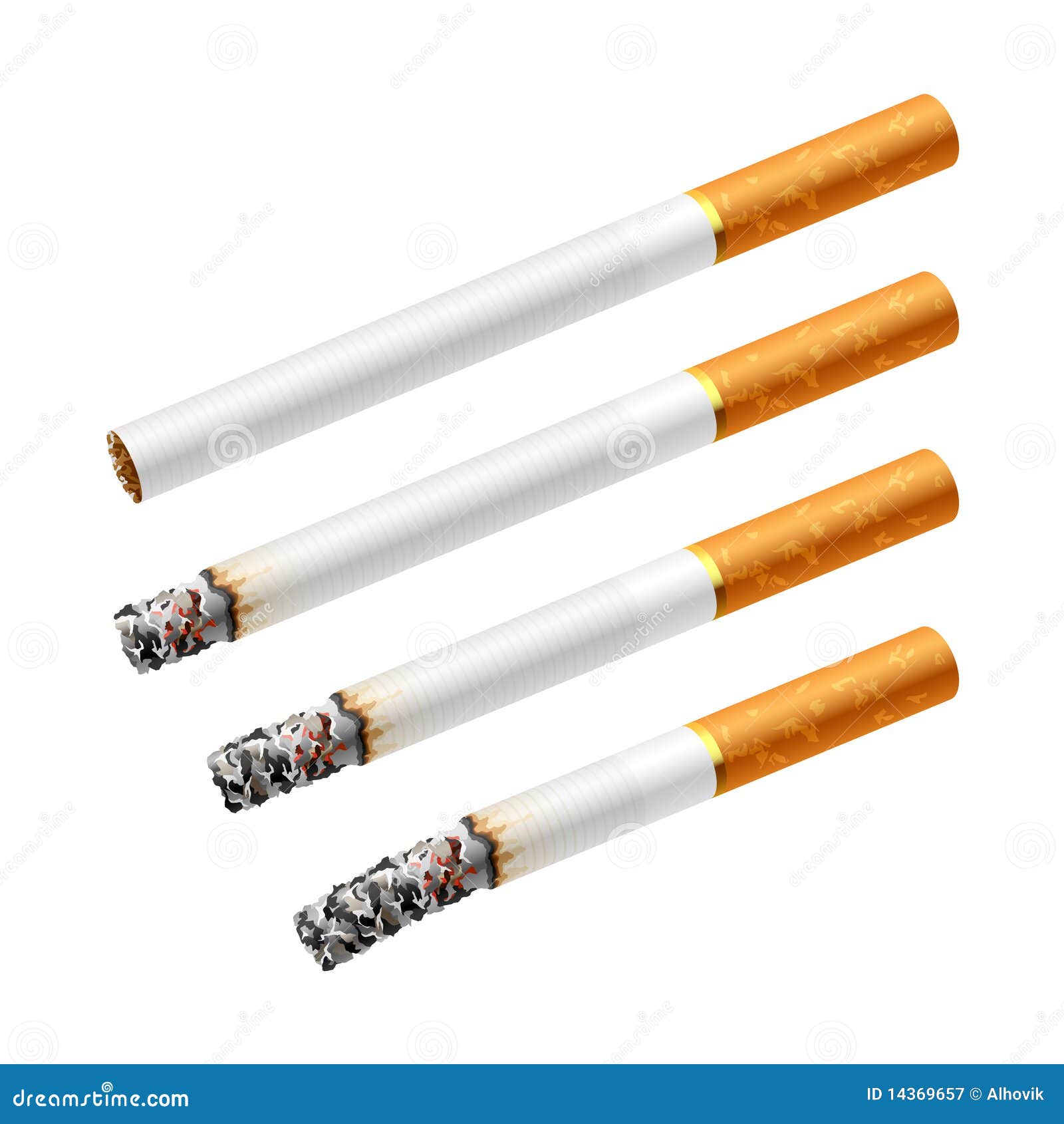 Diversas Etapas De Fumar Un Cigarrillo Ilustración del Vector ...