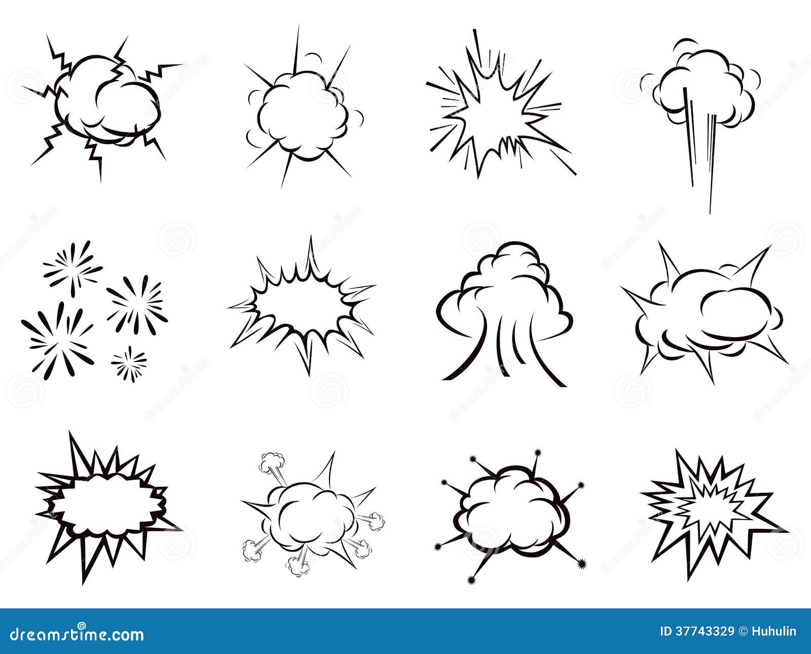 Diversas Explosiones Fijadas Ilustración del Vector - Ilustración de ...