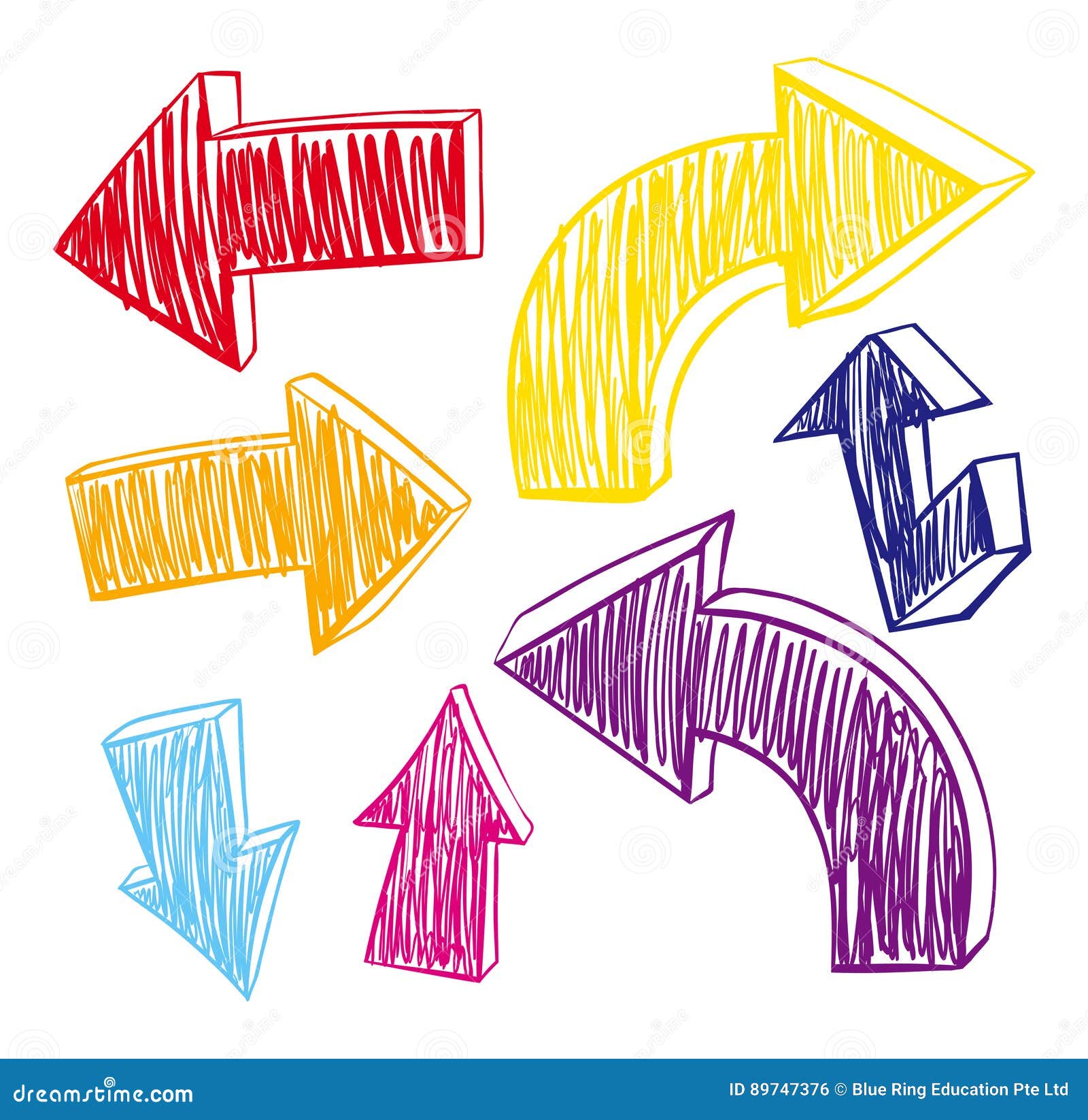 Diversas Flechas En Muchos Colores Ilustración del Vector - Ilustración ...