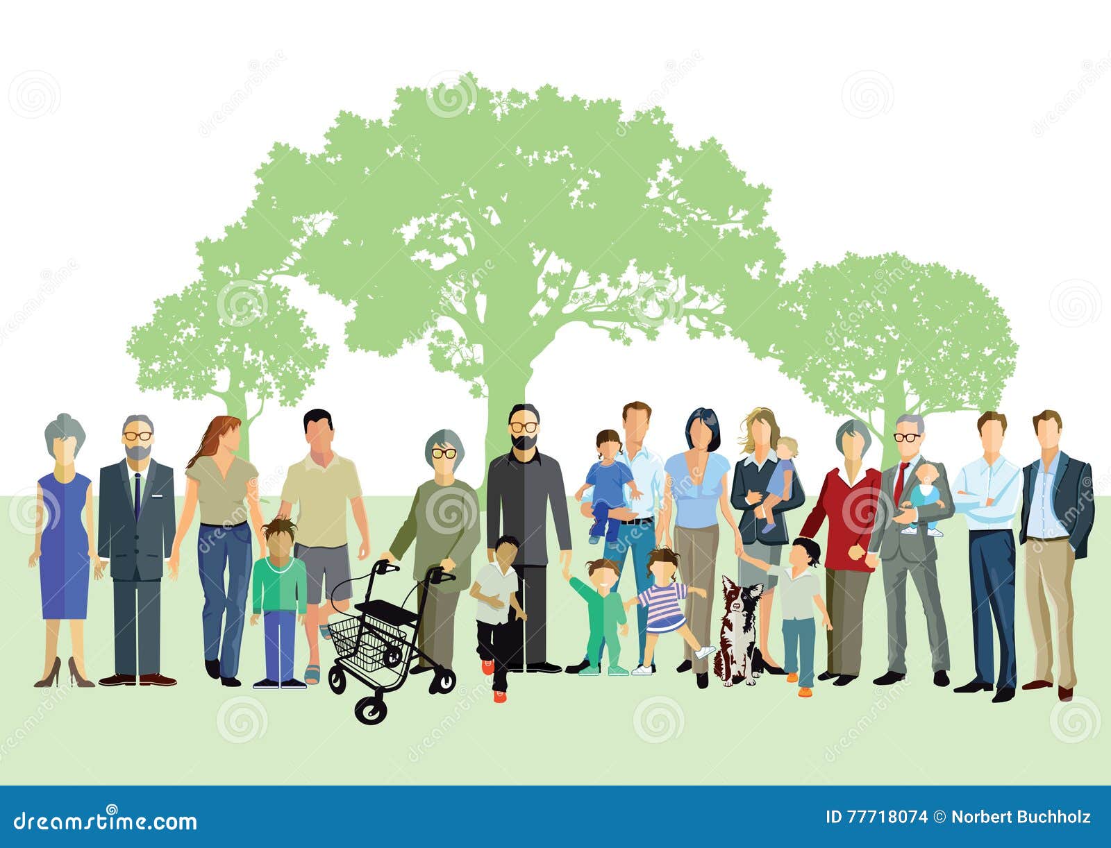 Diversas Generaciones De Gente Ilustración del Vector - Ilustración de ...