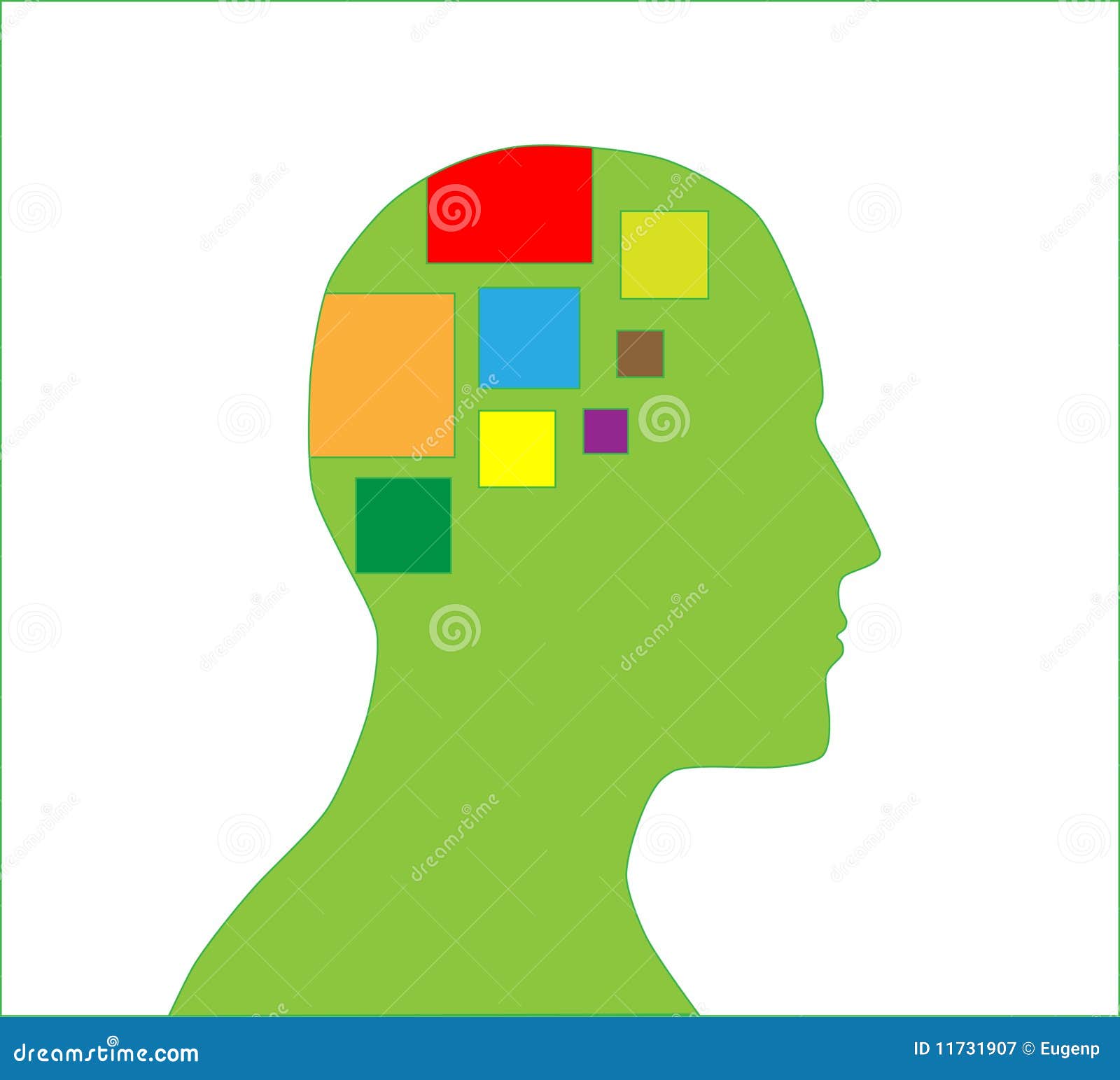 Diversas ideas en mente ilustración del vector. Ilustración de hombre ...