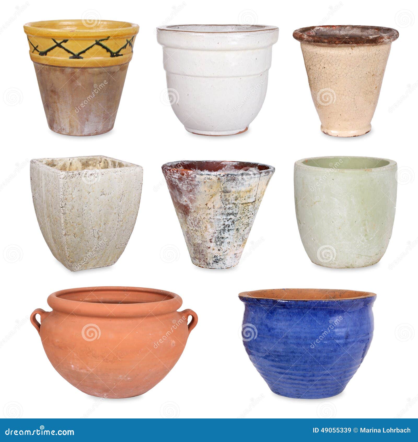 Diversas macetas, aisladas imagen de archivo. Imagen de objetos - 49055339