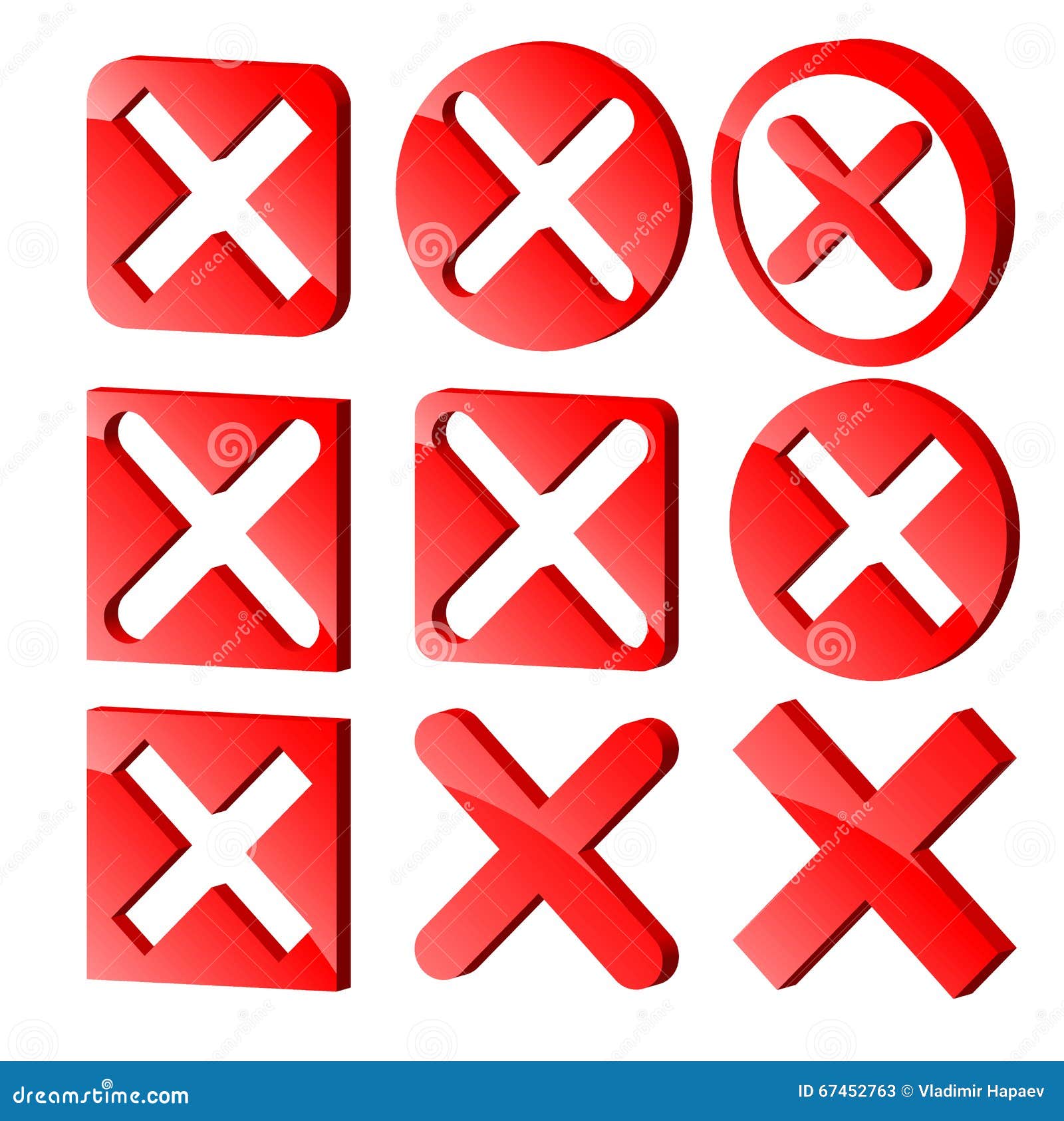 Diversas Marcas Tridimensionales De X Marcas De La Cruz 3D Stock de ...