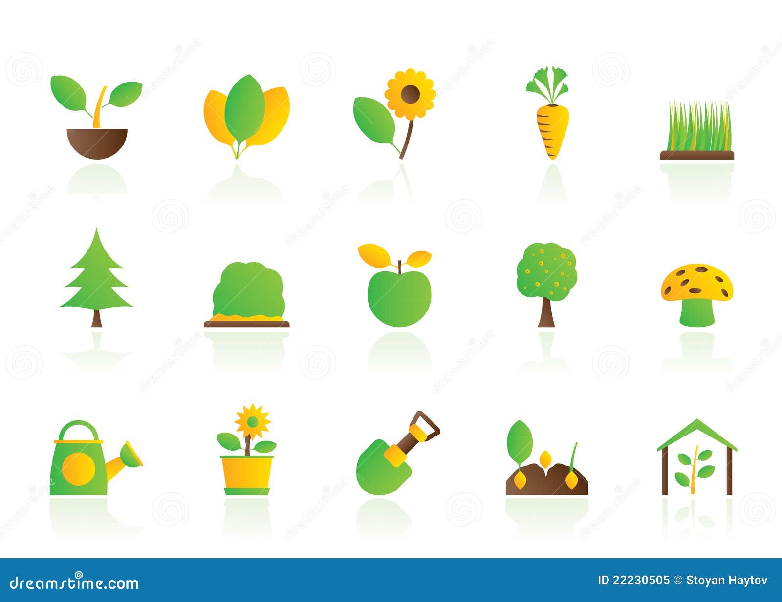 Diversas Plantas E Iconos Que Cultivan Un Huerto Ilustración del Vector ...
