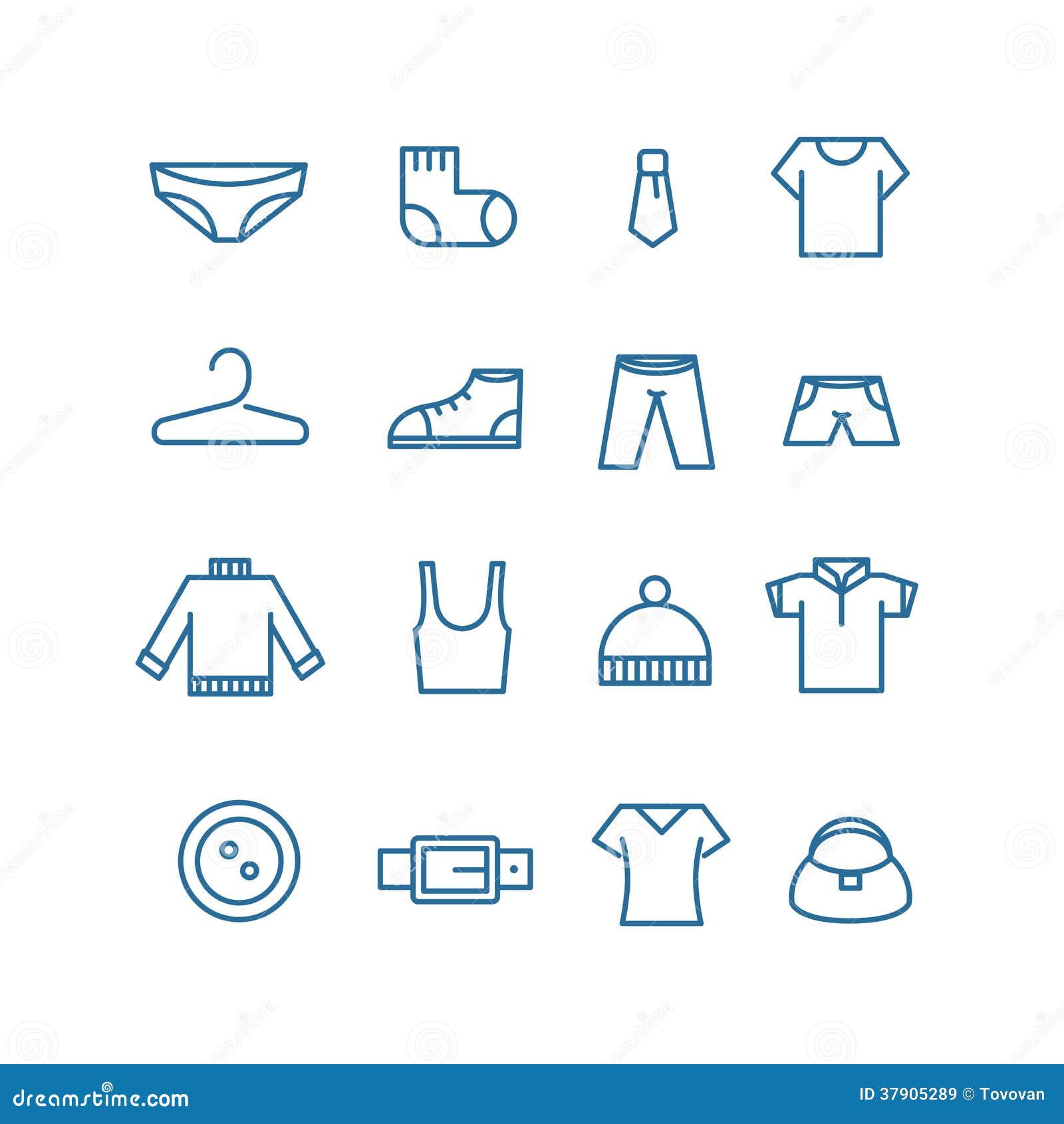 Diversas Siluetas De La Ropa Ilustración del Vector - Ilustración de ...