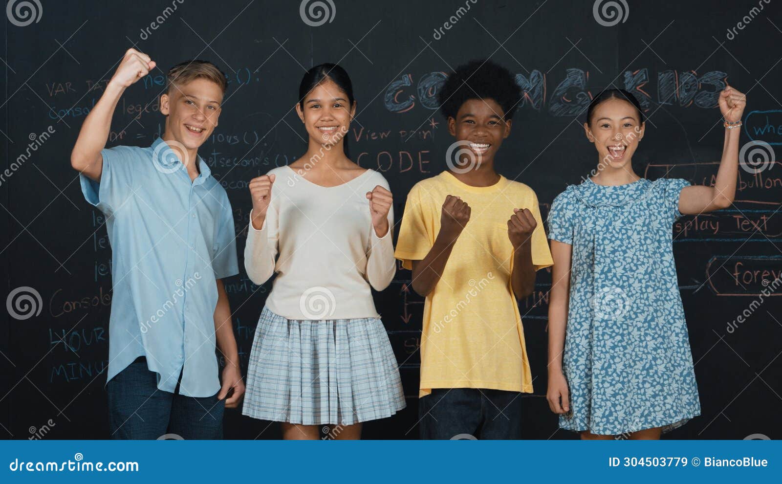 Diverse Academic Student Cheering and Celebrate Successful Project ...