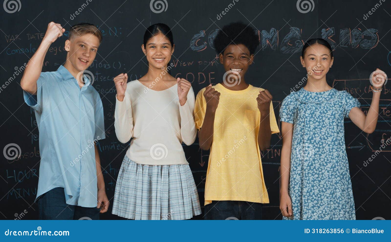 Diverse Academic Student Cheering and Celebrate Successful Project ...