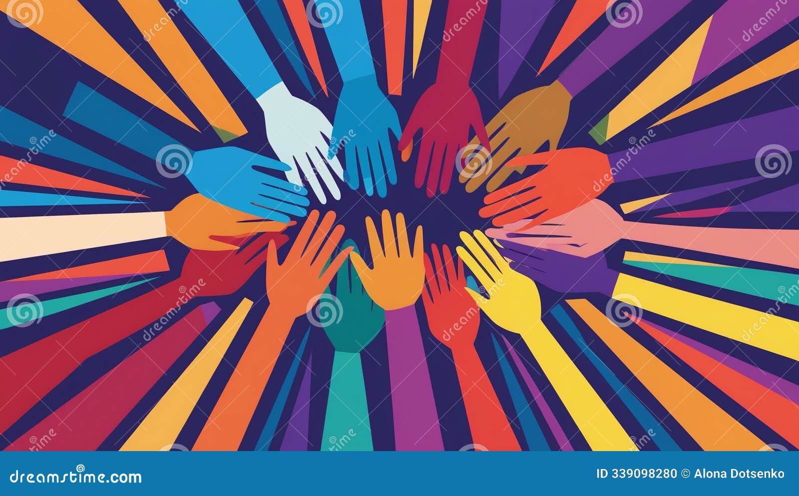 Diverse Arms and Hands Together: Teamwork, Cooperation, Helping ...