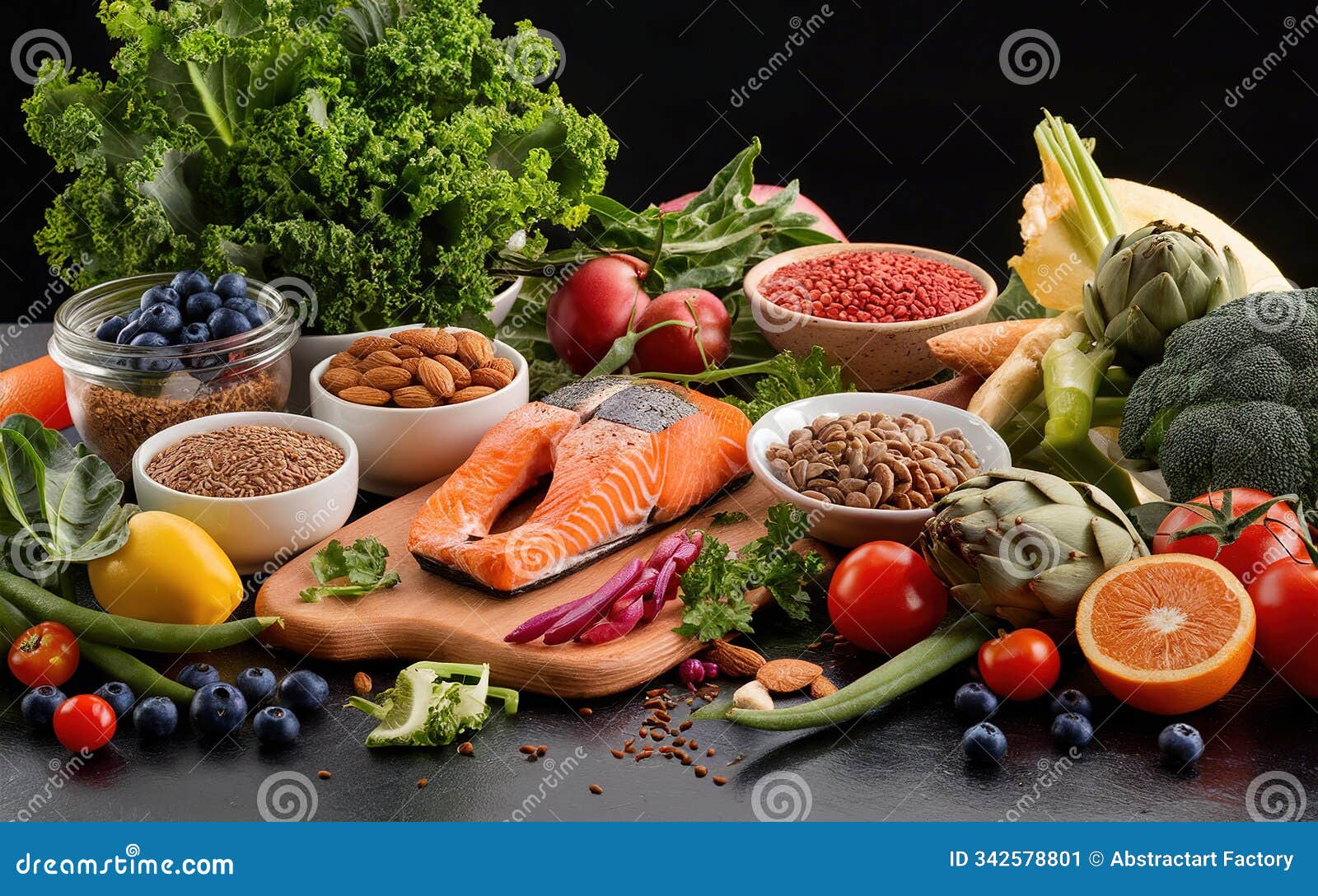 A Diverse Array of Nutrient-rich Foods, Highlighting the Importance of ...