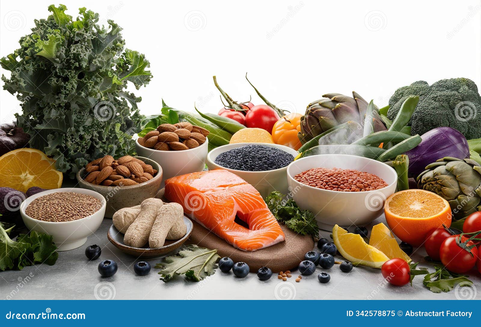 A Diverse Array of Nutrient-rich Foods, Highlighting the Importance of ...